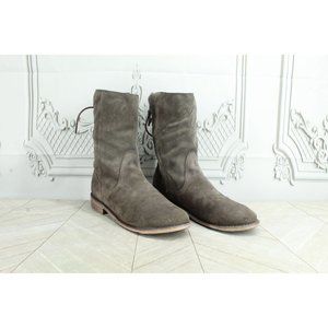 Vintage | Shoes | Vintage Olive Green Suede Slouchy Back Lace Up Mid ...